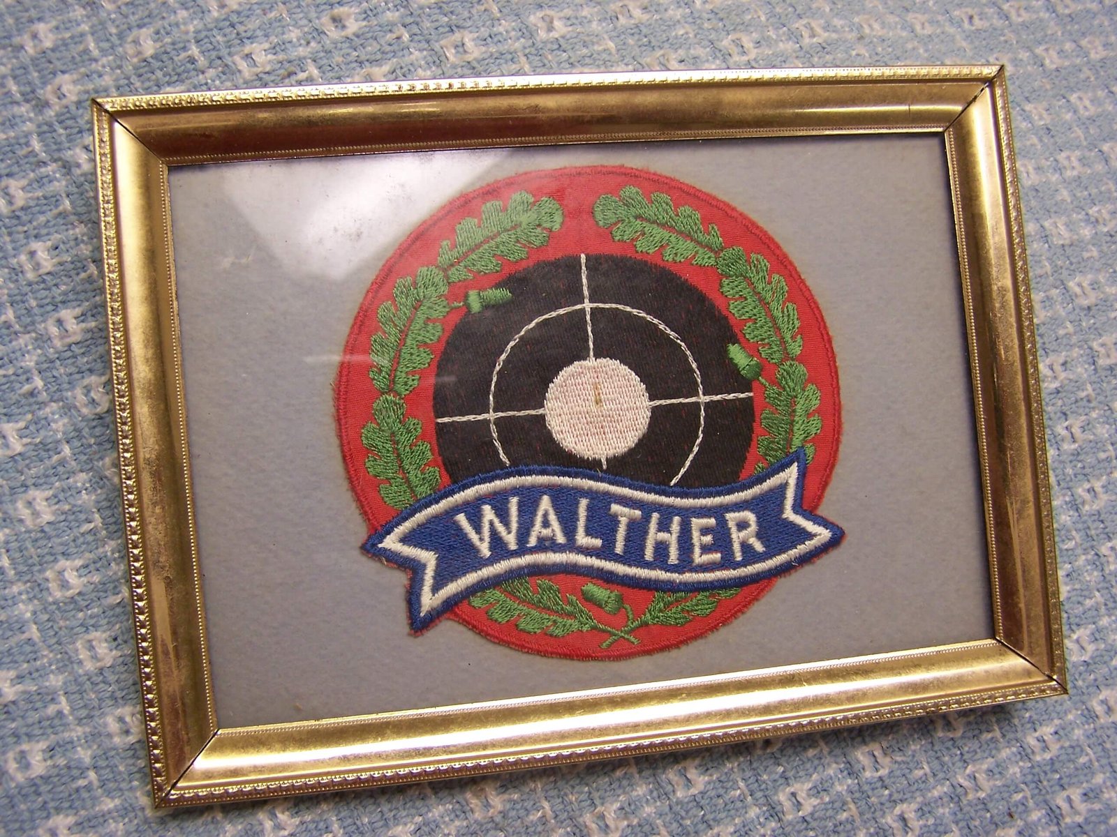 WALTHER BANNER EMBROIDERED TARGET PATCH IN FRAME - Checkpoint Charlie's