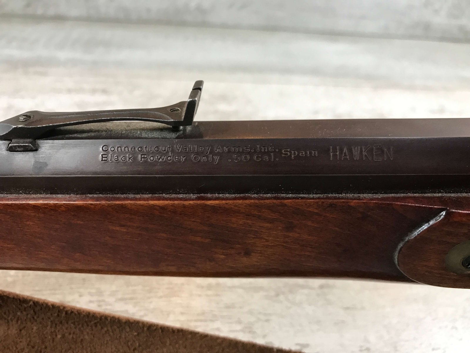 CVA .50 CAL HAWKEN 28" HEAVY OCTAGON BBL W/LEATHER SLING #422 ...