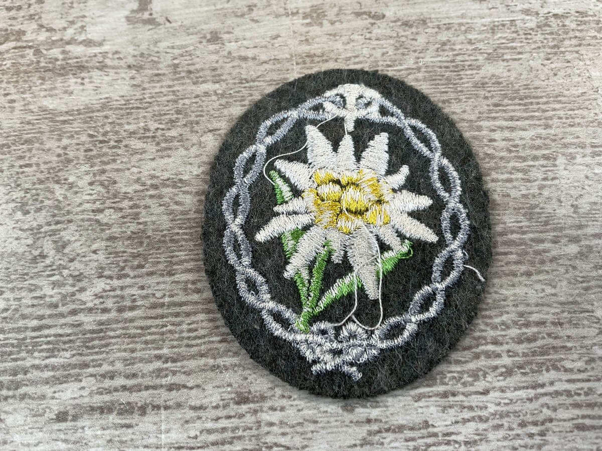 WWII GERMAN EDELWEISS UNIFORM TUNIC ARM PATCH BADGE MOUNTAIN TROOPS #2 ...