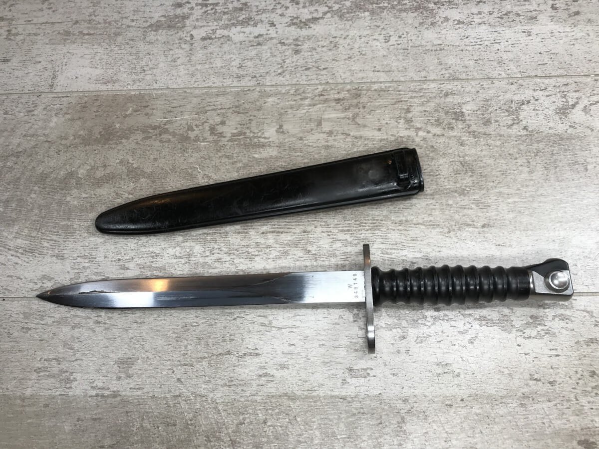 VINTAGE SWISS ARMY F&W BAYONET W/ SCABBARD M1957 - Checkpoint Charlie's