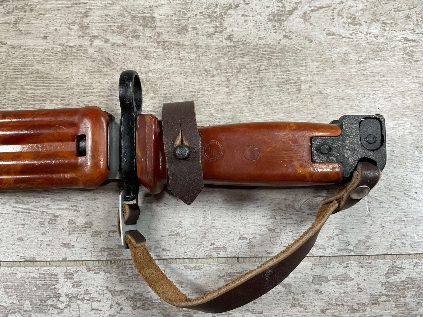 BULGARIAN AKM TYPE II KNIFE BAYONET W/RETENTION STRAP & BELT HANGER #3 ...