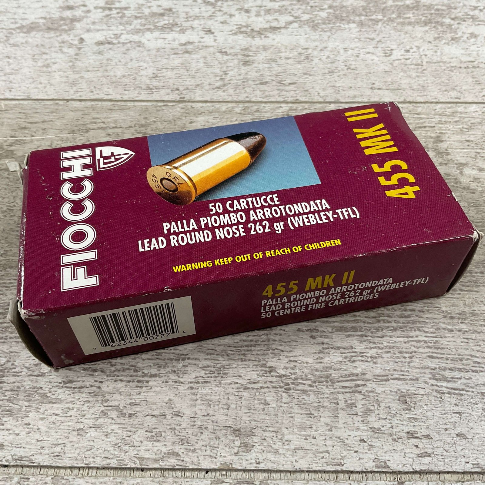 FIOCCHI .455 WEBLEY MKII 262 GRAIN LRN 50/BOX AMMO #3-05067-BA ...