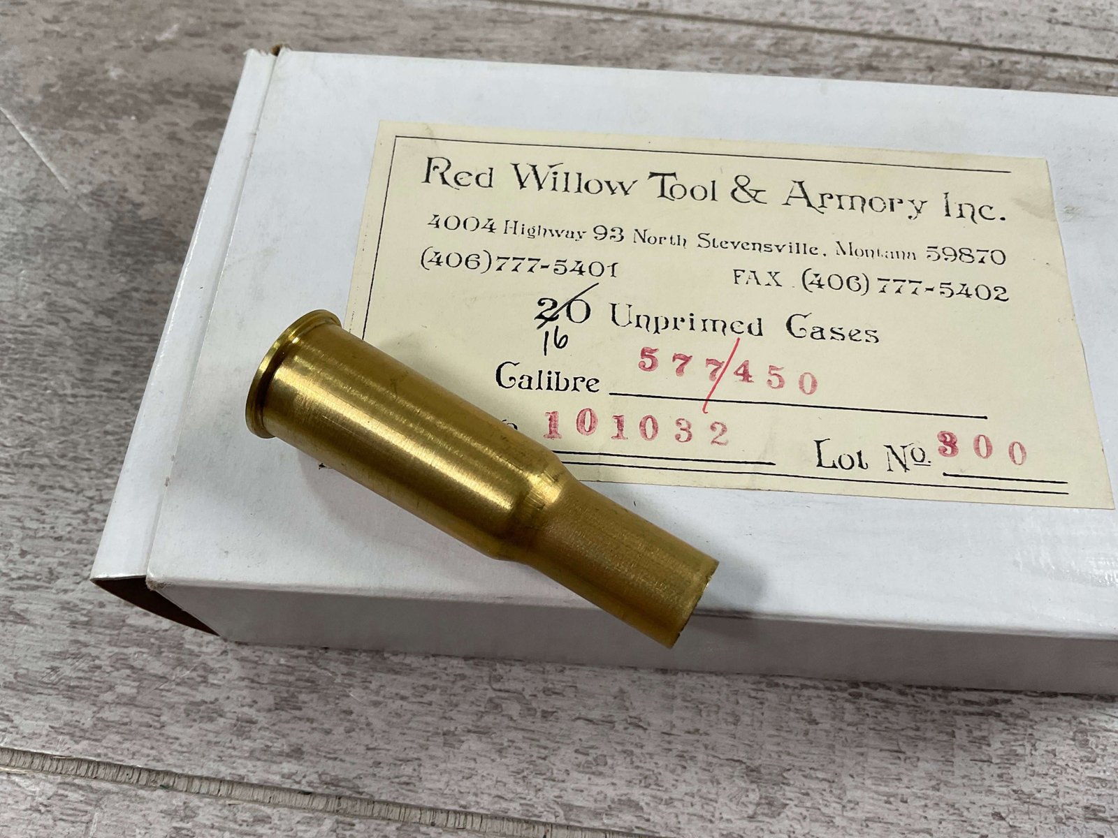 RED WILLOW TOOL & ARMORY 577/450 MARTINI HENRY UNPRIMED BRASS 16/BOX ...