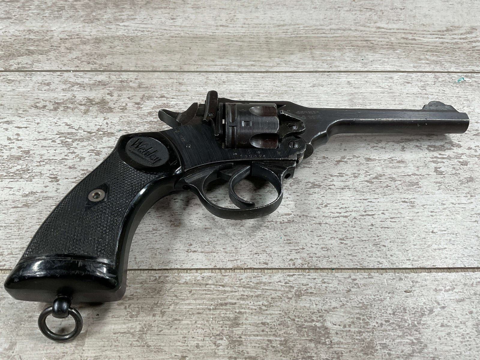 WEBLEY MKIV MARK IV .38-200 REVOLVER W/CANVAS HOLSTER, WAR FINISH #3 ...