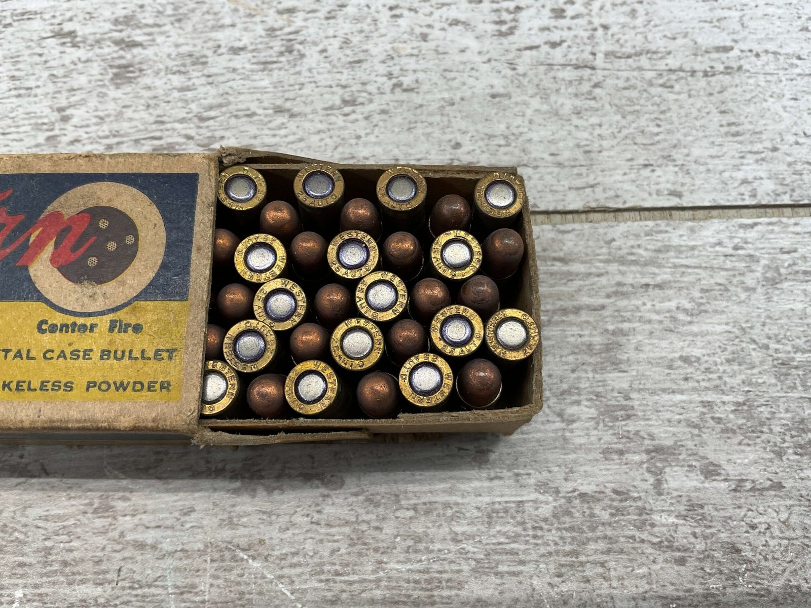 WESTERN 25 AUTOMATIC LUBALOY 50 GRAIN METAL CASE BULLET K1302T, VINTAGE ...
