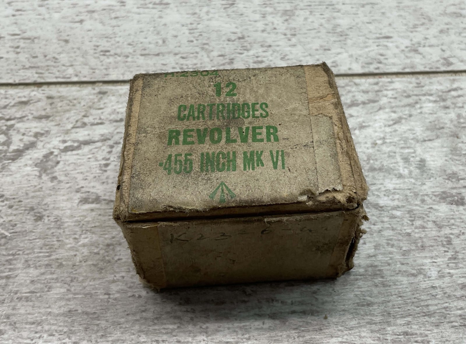 WEBLEY AMMUNITION FULL BOX .455 MK VI HEAD STAMP K43 VIZ VINTAGE, QTY ...