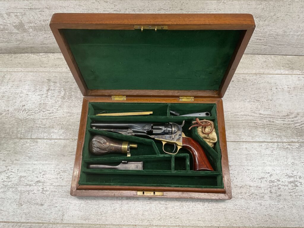 UBERTI 1862 POCKET POLICE PERCUSSION PISTOL W/WOODEN CASE #3-09013-SG ...