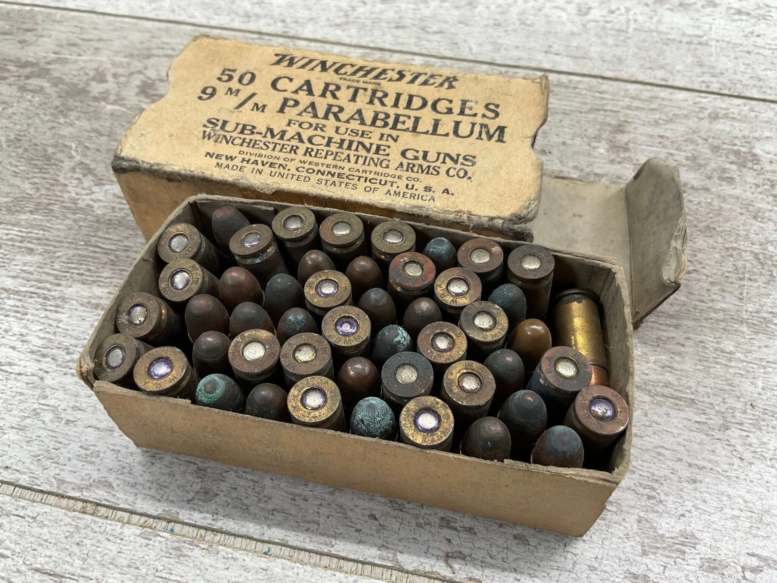 WINCHESTER 9MM PARABELLUM, VINTAGE, FULL BOX - Checkpoint Charlie's