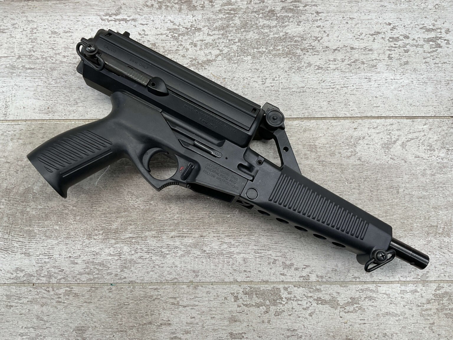 CALICO M-950 9MM SEMI AUTO PISTOL W/ 50 ROUND MAGAZINE, LIKE NEW ...