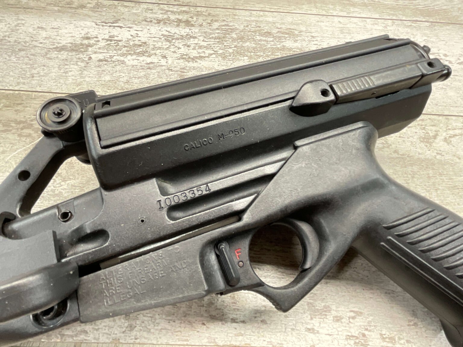 CALICO M-950 9MM SEMI AUTO PISTOL W/ 50 ROUND MAGAZINE, LIKE NEW ...
