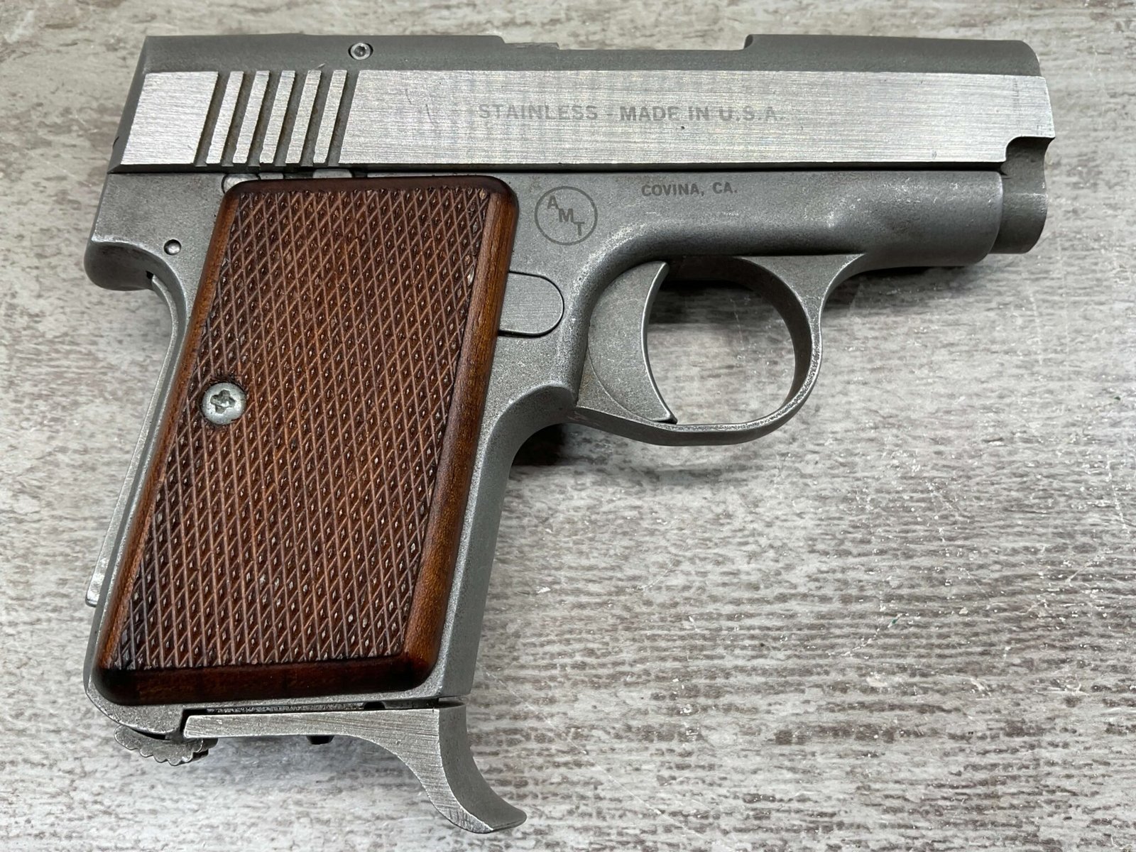 AMT BACK UP .380ACP SEMI AUTO STAINLESS STEEL PISTOL
