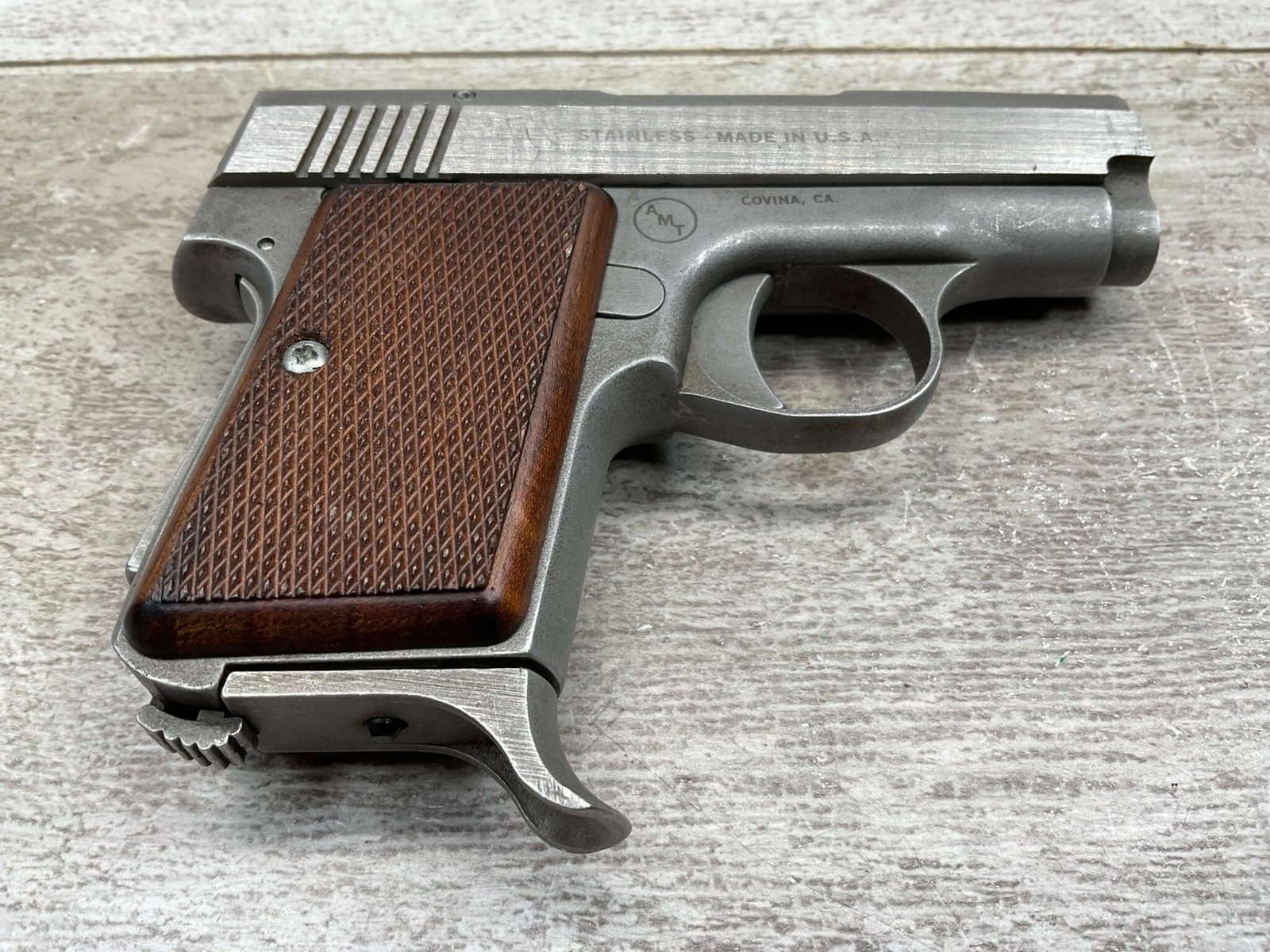 AMT BACK UP .380ACP SEMI AUTO STAINLESS STEEL PISTOL