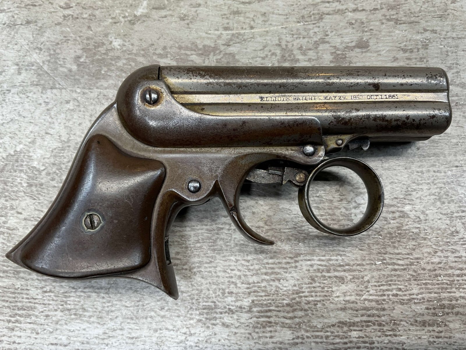 REMINGTON-ELLIOT'S RING TRIGGER 4 BARREL PEPPERBOX TIP-UP PISTOL, .32 ...