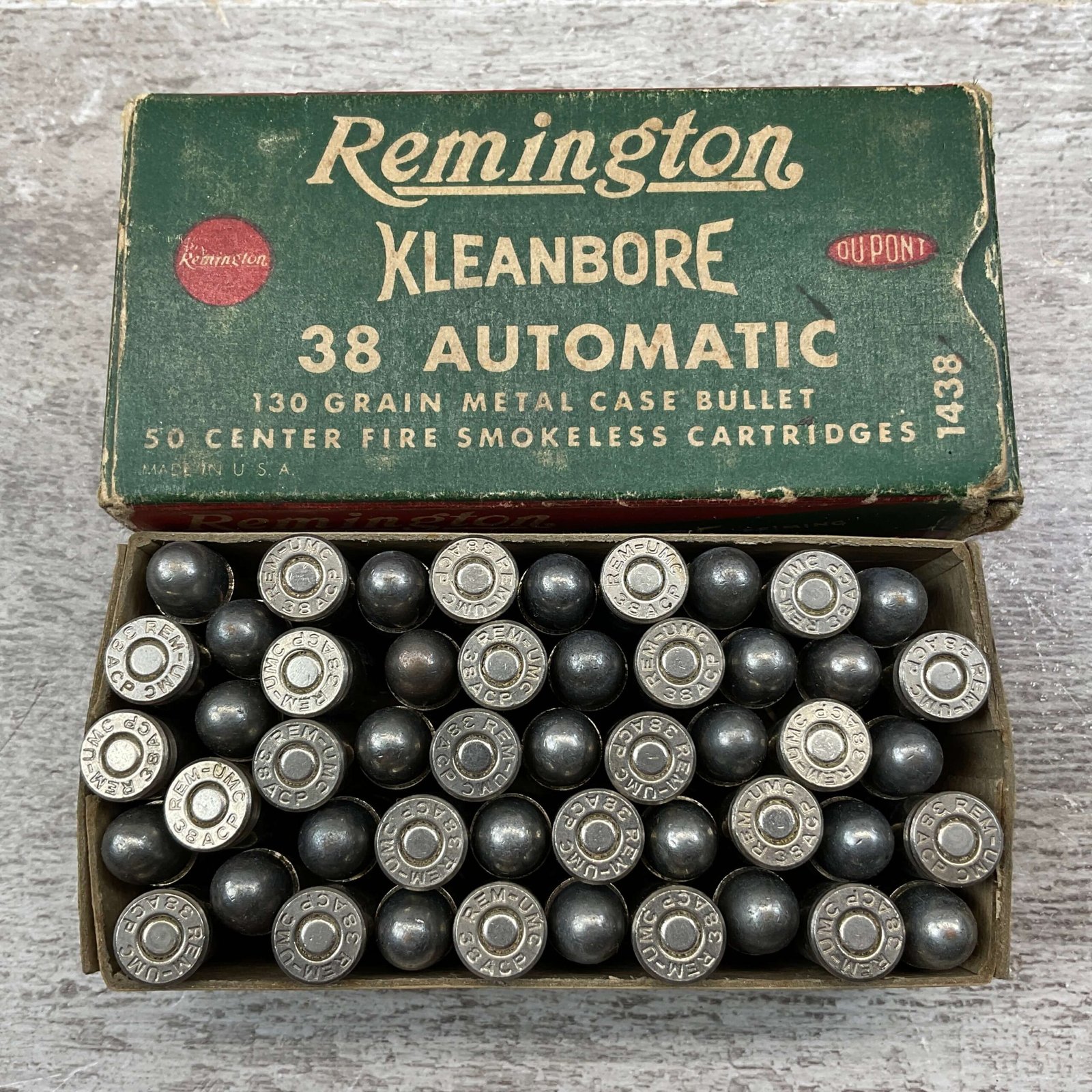 REMINGTON KLEANBORE 38 AUTOMATIC 130 GRAIN METAL CASE BULLET AMMO 50 ...