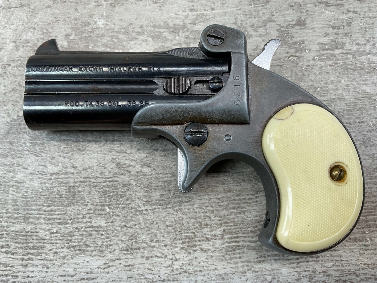 DERRINGER EXCAM MODEL TA 38 DOUBLE BARREL .38 SPECIAL - Checkpoint ...
