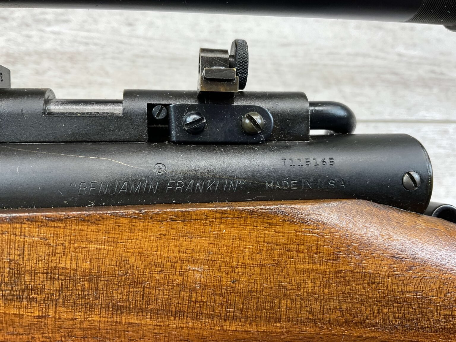 "BENJAMIN FRANKLIN" MODEL 342 .22 CAL BOLT ACTION AIR RIFLE, VINTAGE ...