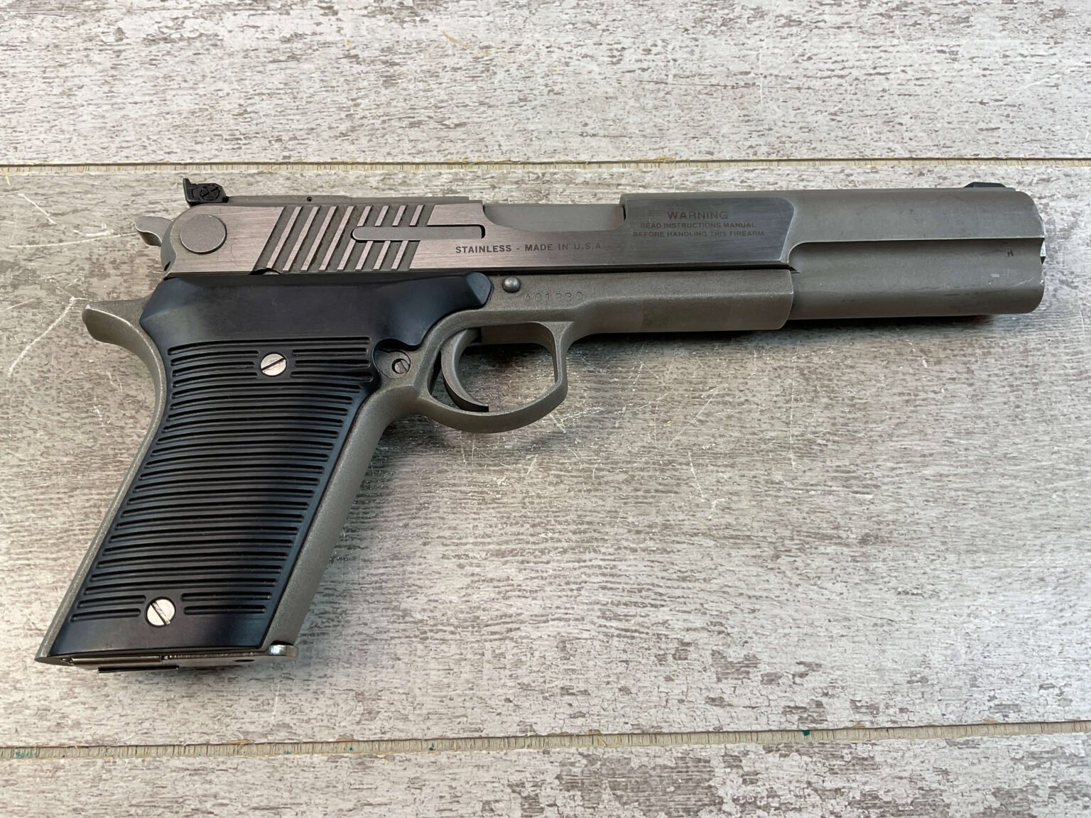 AMT AUTO MAG IV 45 WIN MAG STAINLESS SEMI AUTO PISTOL, JAMES EARL JONES ...