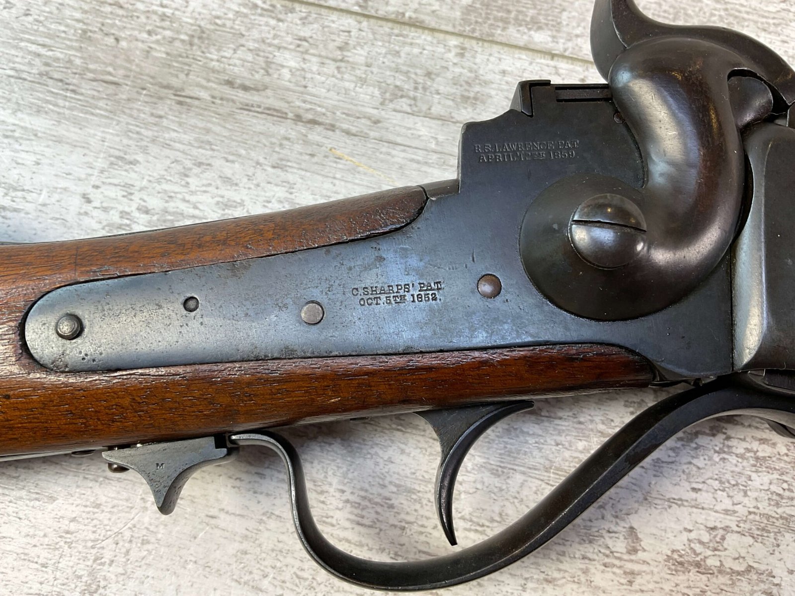 C SHARPS MODEL 1859 SRC .50-70 FALLING BLOCK CARBINE RIFLE, JAMES EARL ...