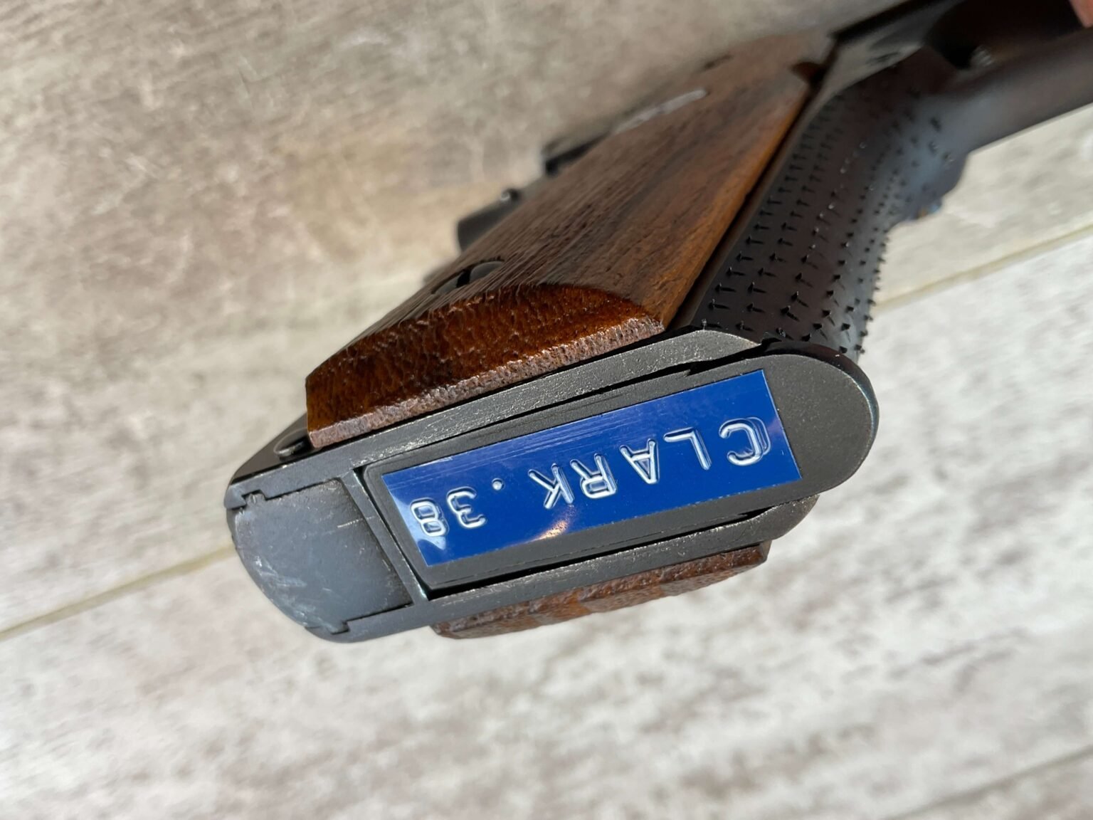COLT GOVT MODEL 1911A1 CLARK LONG SLIDE .38 SEMI AUTO PISTOL, JAMES ...